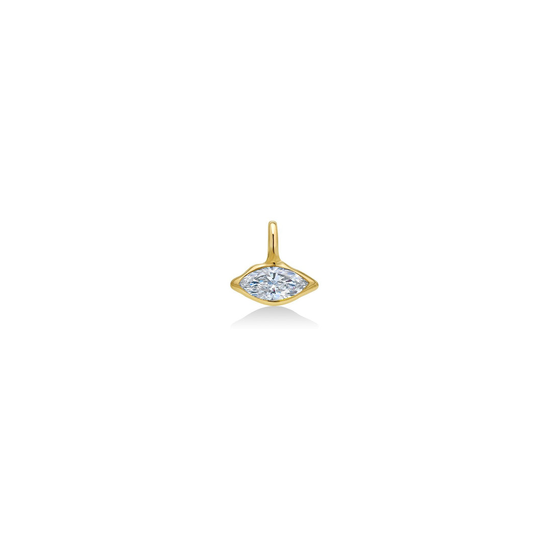 Molten Solitaire Charm - Marquise – AMANDA PEARL
