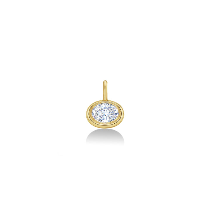 Molten Solitaire Charm - Oval – AMANDA PEARL