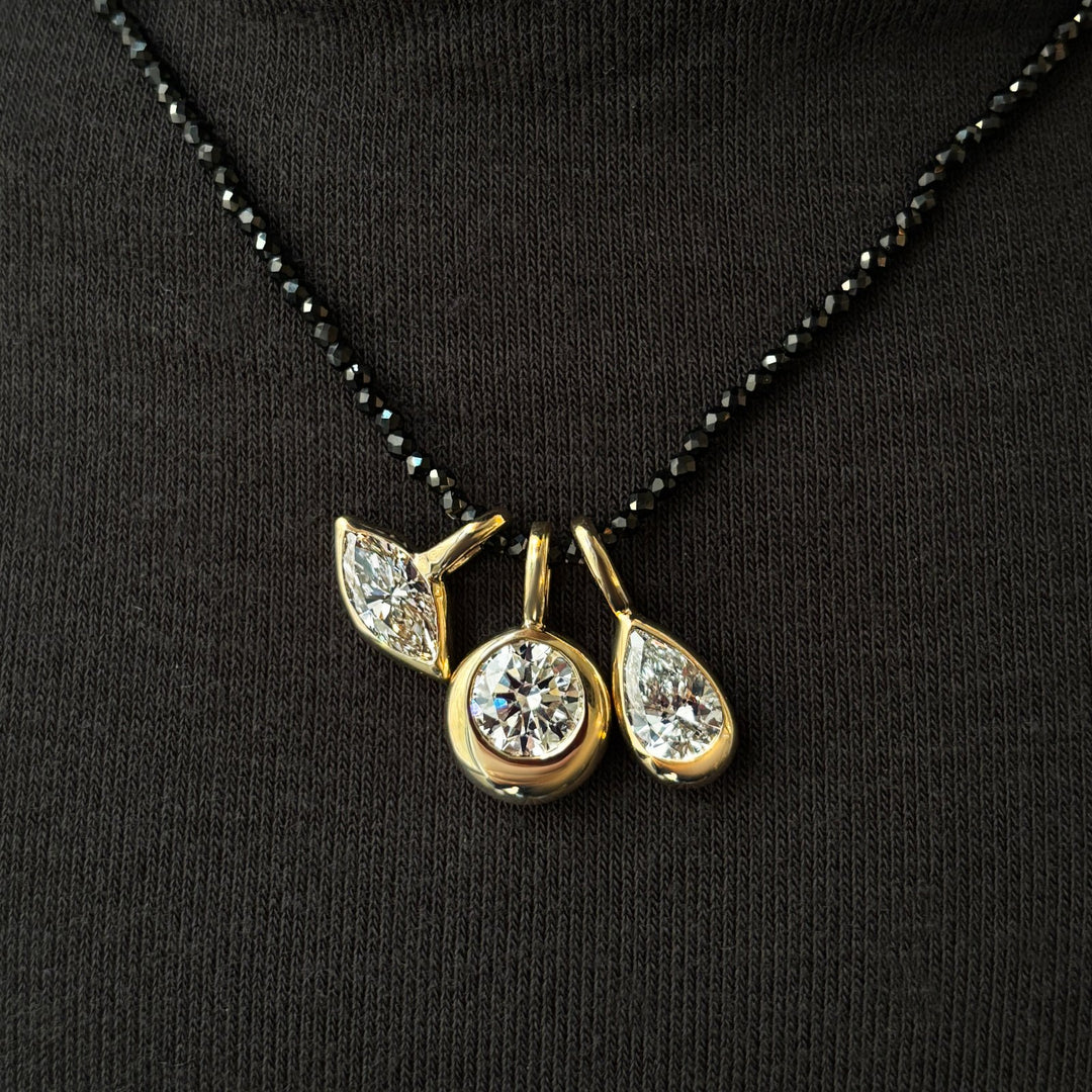 Molten Solitaire Charm - Marquise – AMANDA PEARL