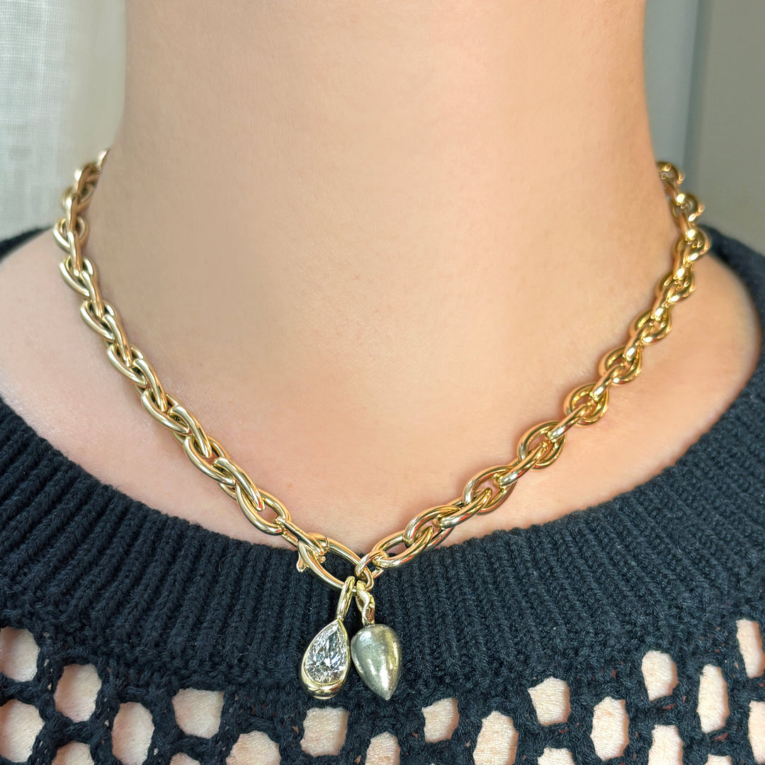 Molten Solitaire Charm - Pear – AMANDA PEARL