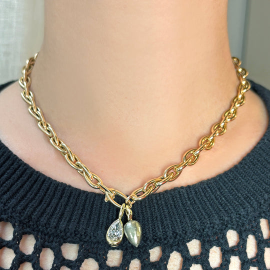 Molten Solitaire Charm - Pear – AMANDA PEARL