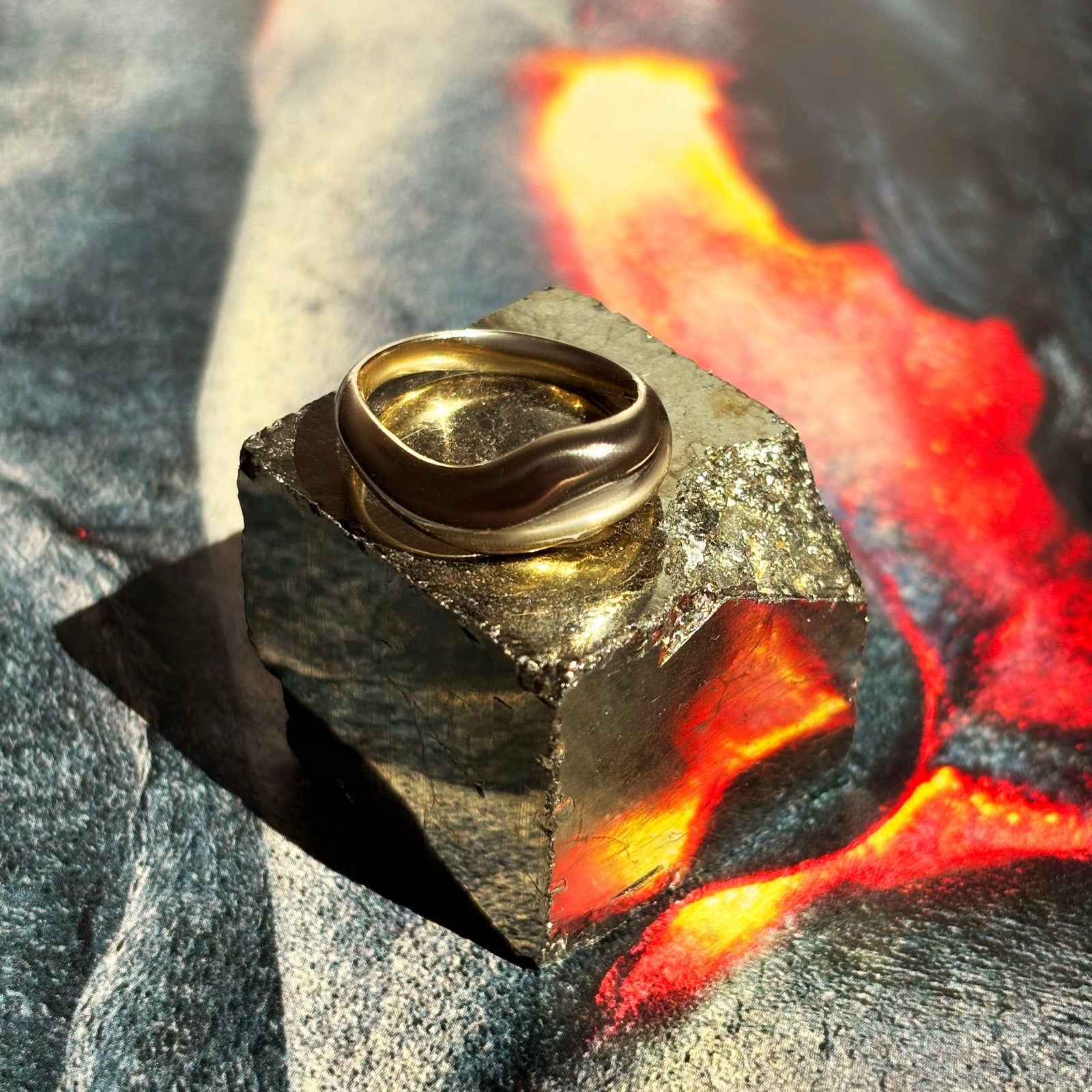 AMANDA PEARL // Recycled 14k Gold Molten Ring