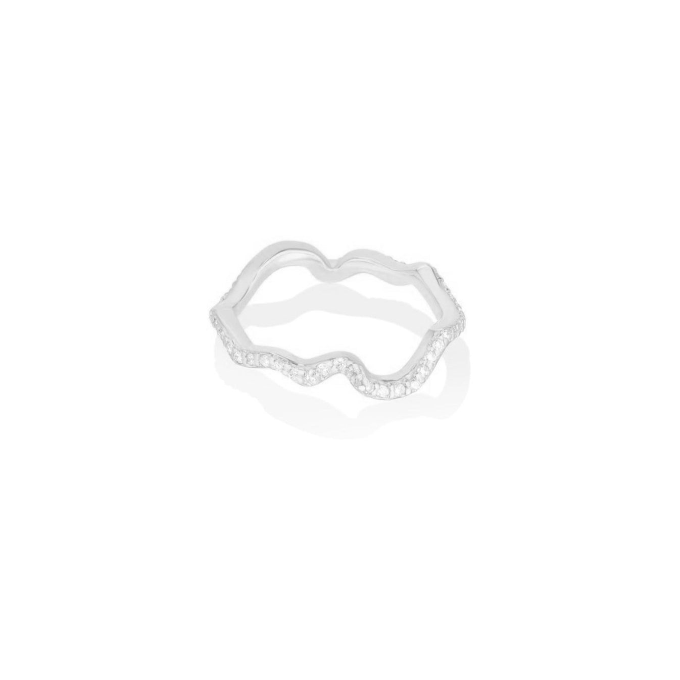 AMANDA PEARL // 14K Ripple Ring - Full Pavé